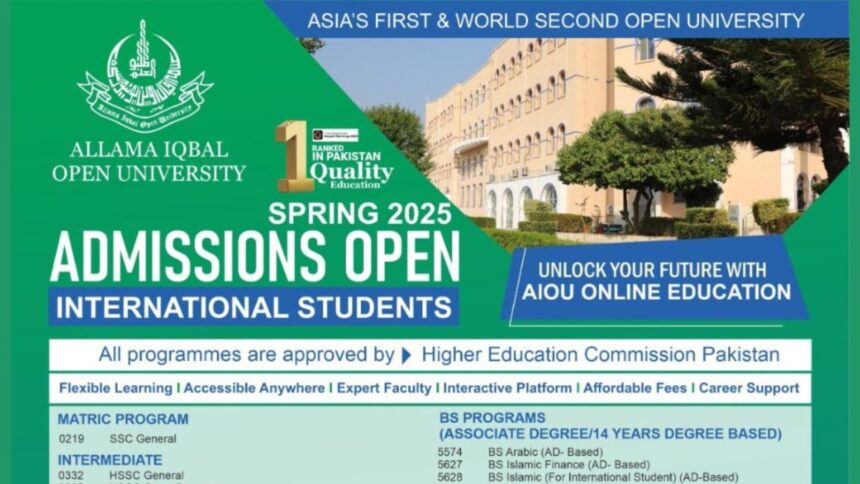 AIOU Spring 2025 Admissions Now Open for International Students - INCPak